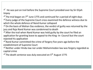 1773 regulating act and the famous case laws | PPT
