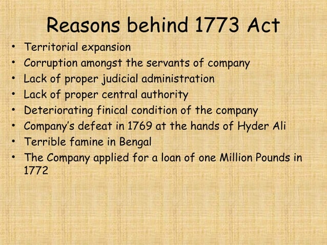 1773 regulating act with case | PPT