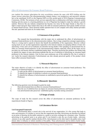 Effect of Advertisement on Consumer Brand Preference | PDF