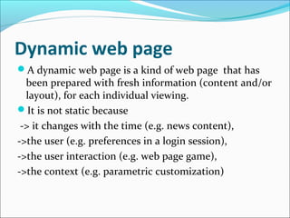 static dynamic html tags | PPT | Web Design and HTML | Internet