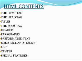static dynamic html tags | PPT | Web Design and HTML | Internet