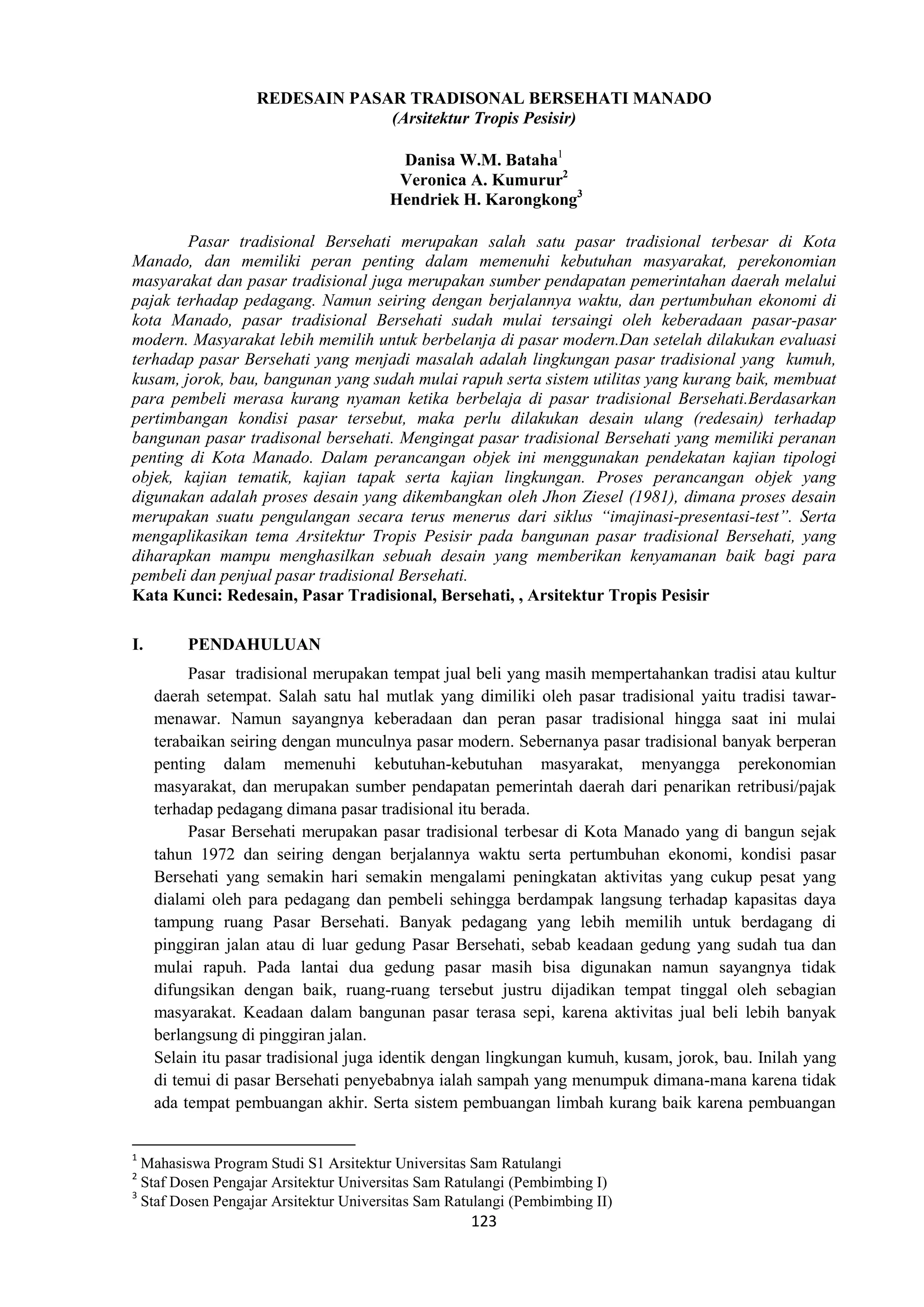 177937 id-redesain-pasar-tradisonal-bersehati-mana | PDF