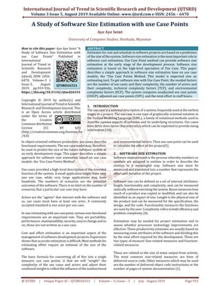 A Study of Software Size Estimation with use Case Points | PDF