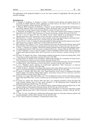 Novel Method of FOC to Speed Control in Three-Phase IM under Normal and ...
