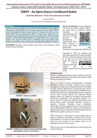 TJBOT An Open Source Cardboard Robot | PDF