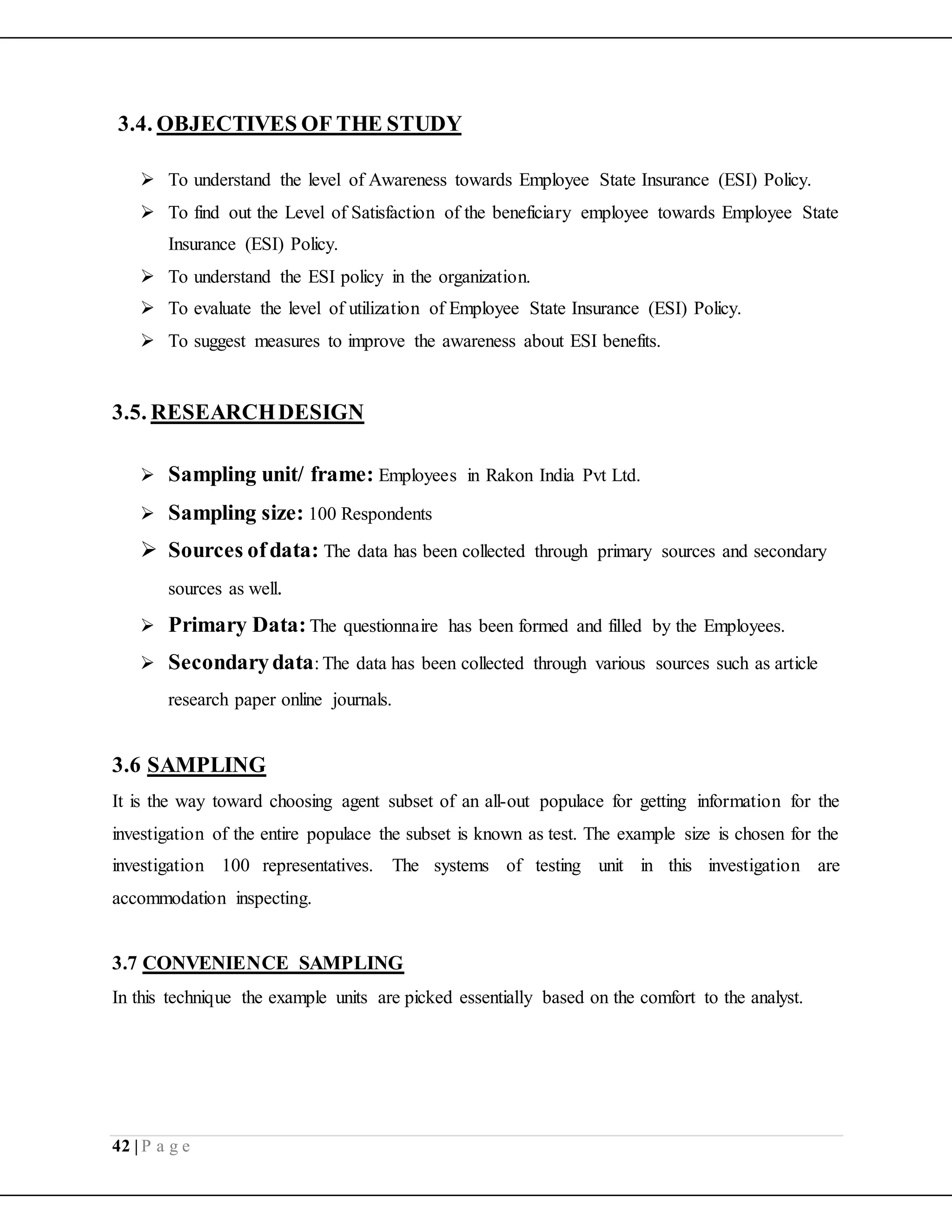 A Study on Awareness About the benefit of ESI Act With the special ...