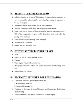 A Study on Awareness About the benefit of ESI Act With the special ...