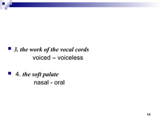 The classification of speech sounds of English | PPT
