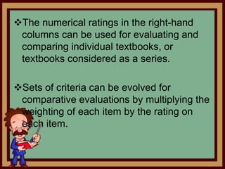 CRITERIA FOR TEXTBOOK EVALUATION | PDF