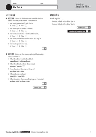 american english-1-file-test-3 | PDF