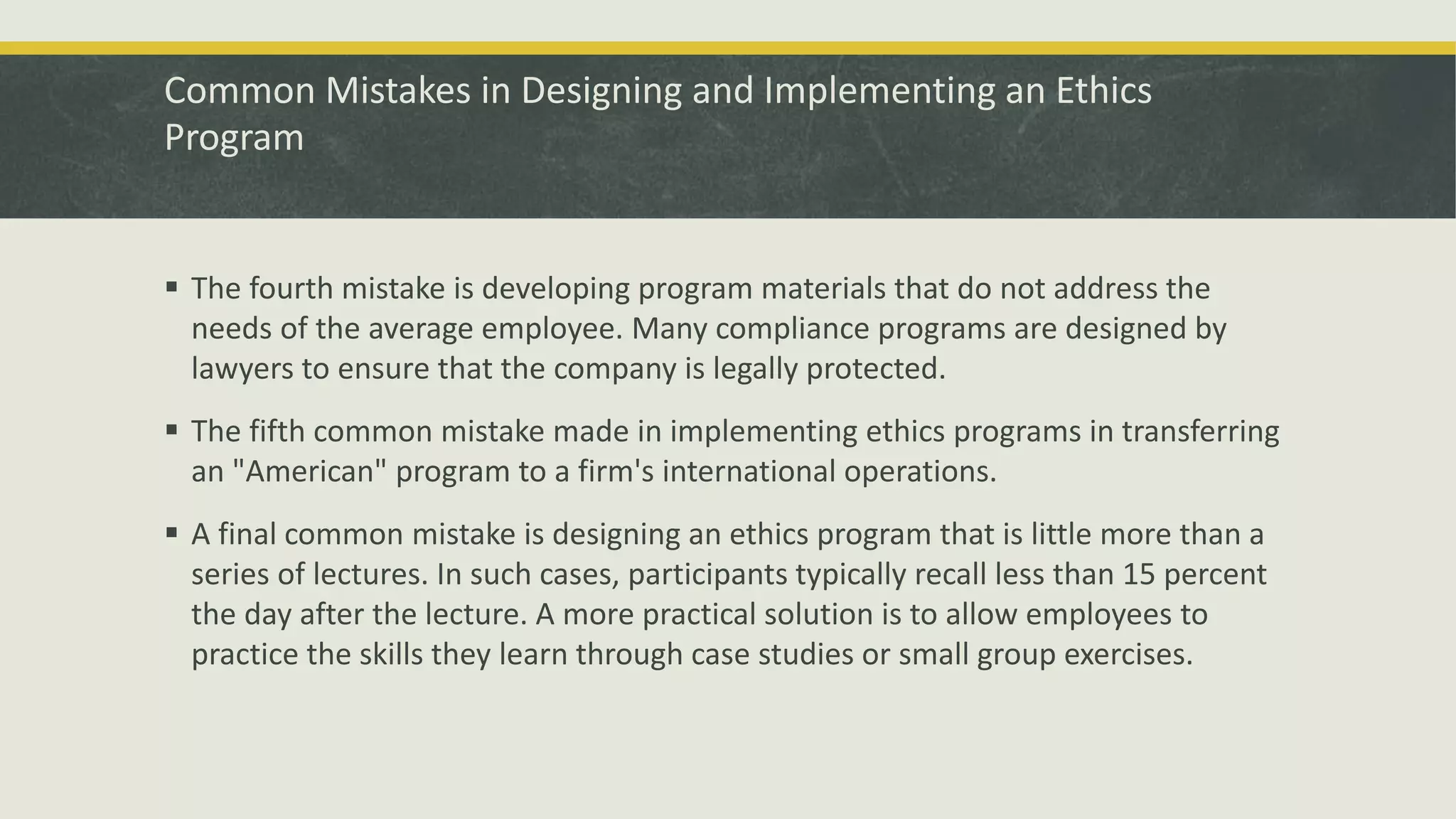Developing an Effective Ethics Program | PPTX