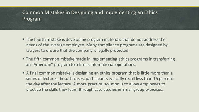 Developing an Effective Ethics Program | PPTX | Human Resources | Business