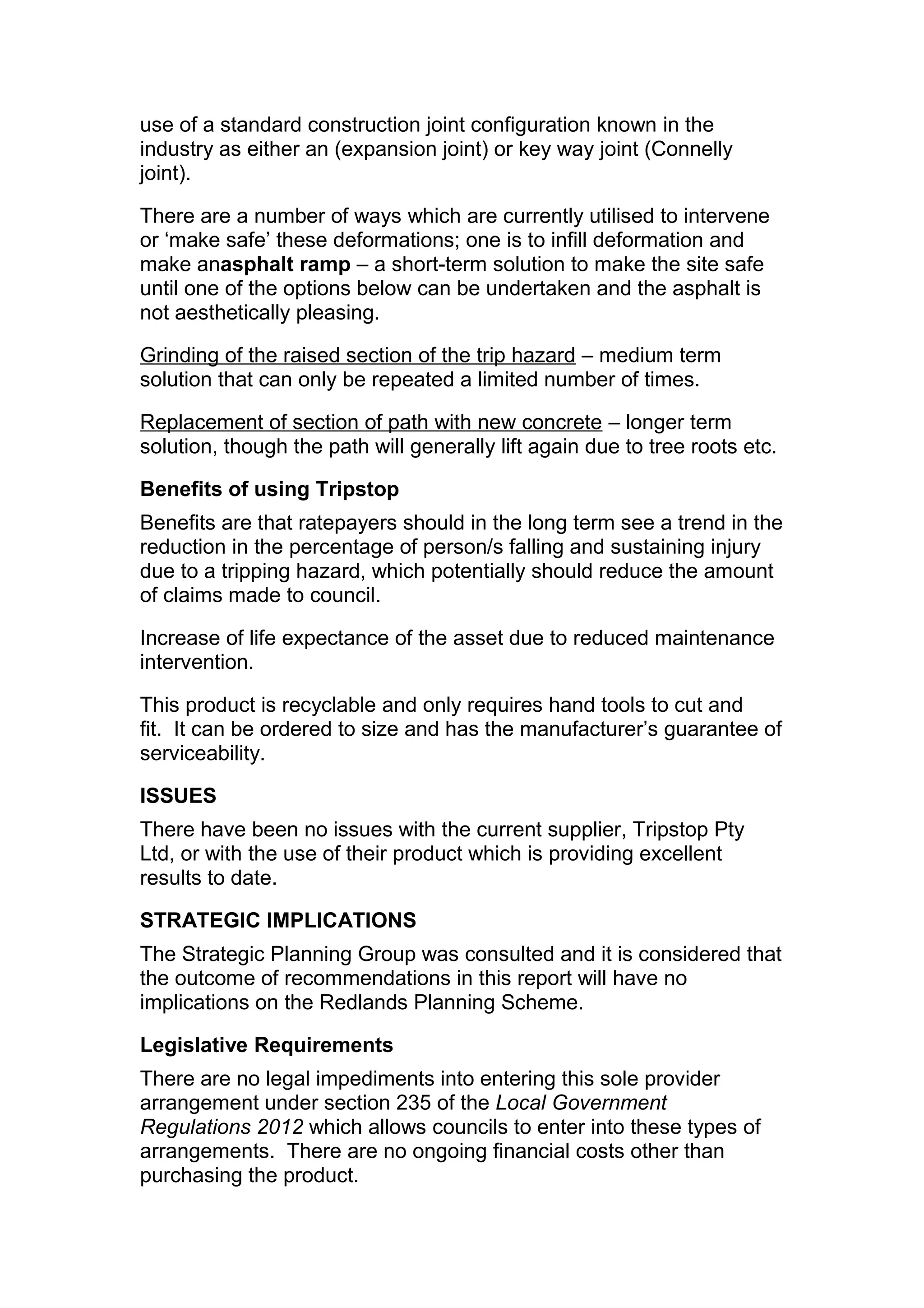 Redlands Council aprove TripStop 8 nil | DOC