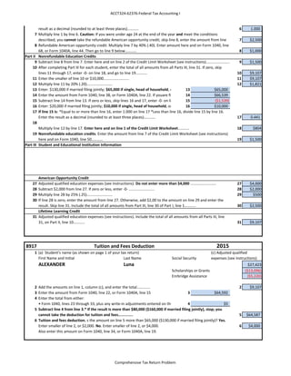 Sample 1040-2015 | PDF