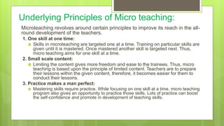Microteaching sessions involve one student teacher | PPT