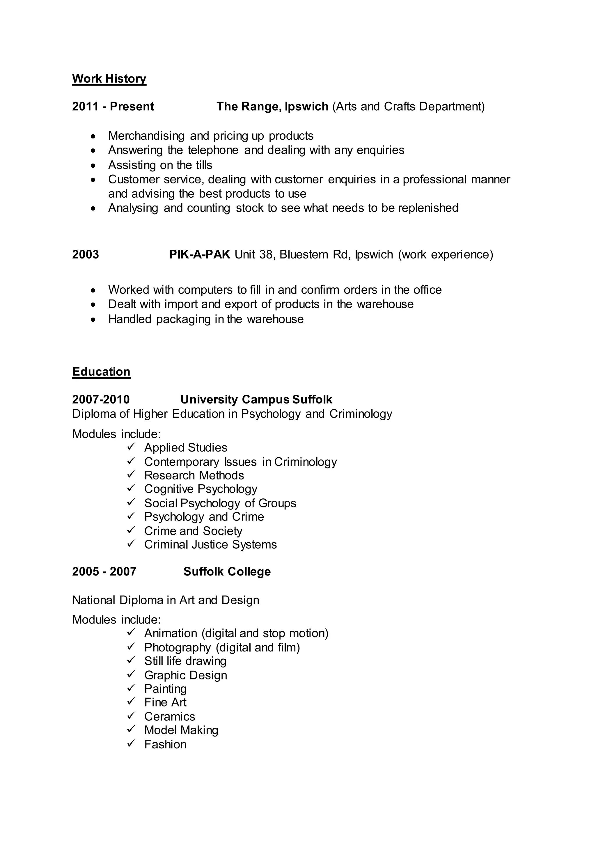 Sunny Carruthers cv | PDF