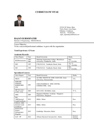 Rajan_SG_CV (1) | DOCX | Logistics | Business