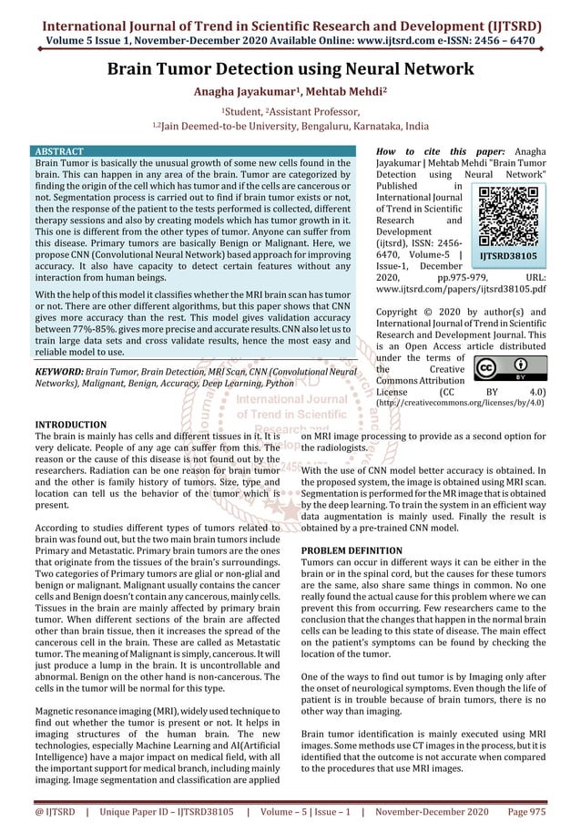 Brain Tumor Detection Using Neural Network Pdf