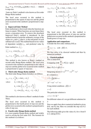 Comparative Analysis of Different Numerical Methods for the Solution of Initial Value Problems ...