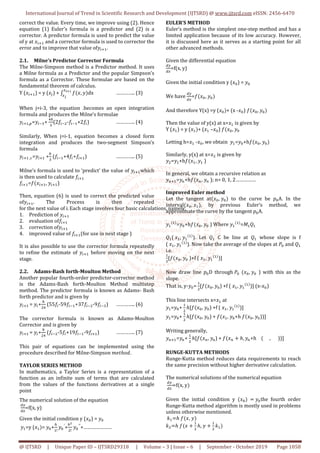 Comparison of Several Numerical Algorithms with the use of Predictor and Corrector for solving ...