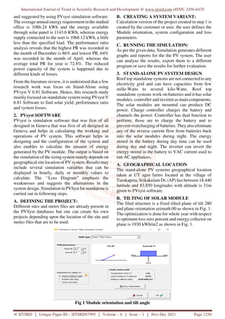 Experimental Investigation of Standalone PV System Using PVsyst ...