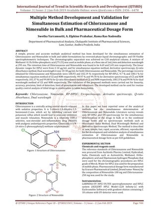 Multiple Method Development and Validation for Simultaneous Estimation of Chlorzoxazone and ...
