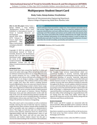 Multipurpose Student Smart Card | PDF