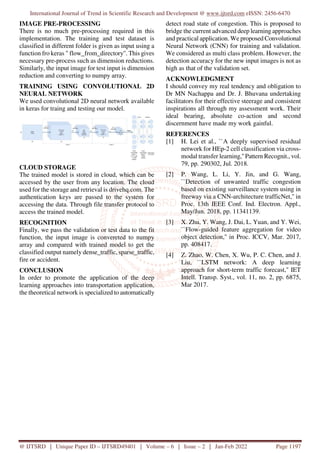 Traffic Congestion Detection Using Deep Learning | PDF