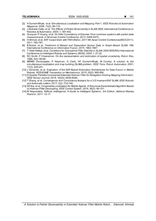 A Solution to Partial Observability in Extended Kalman Filter Mobile Robot Navigation | PDF
