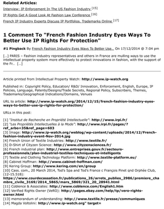 IPW.French Fashion Industry Eyes | PDF