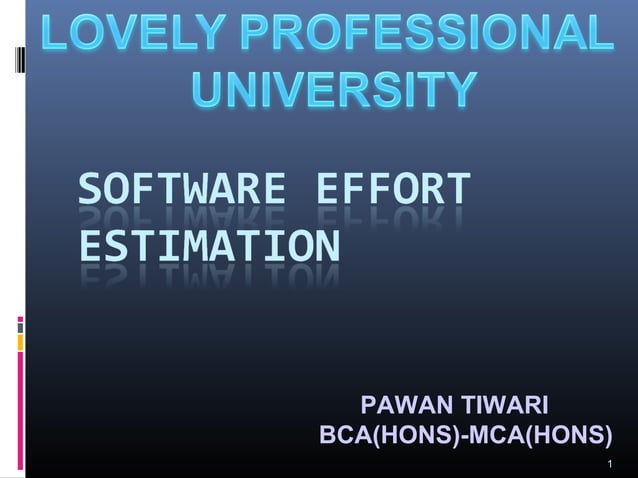 Software Effort Estimation Ppt