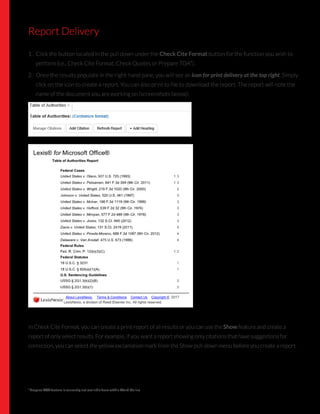 Lexis(R) for Microsoft(R) Office on Office 365 Quick Start Guide | PDF
