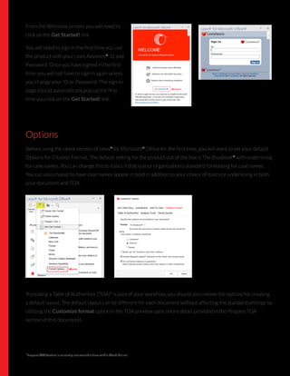 Lexis(R) for Microsoft(R) Office on Office 365 Quick Start Guide | PDF