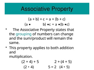 Properties of Equality, Identity, and Operations | PPT