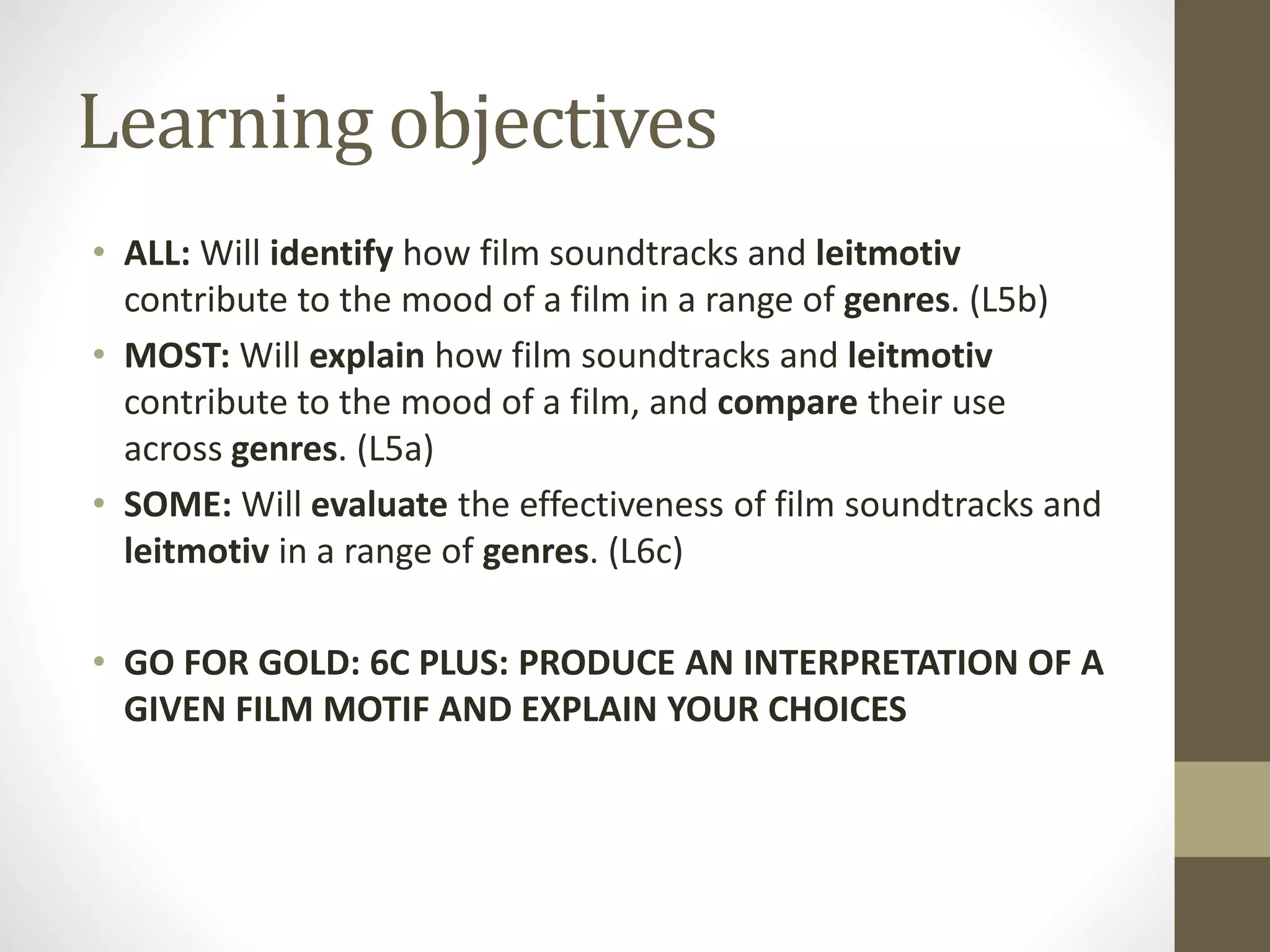Movie lietmotif 1 | PPTX