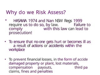 Risk Assessment Safety Awareness Training PPTX Risk Assessment Safety Awareness Training PPTX