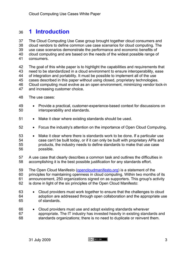 Cloud Computing Use Cases Whitepaper Cloud Computing Use Cases Whitepaper