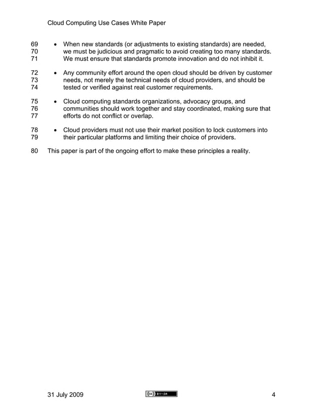 Cloud Computing Use Cases Whitepaper Cloud Computing Use Cases Whitepaper