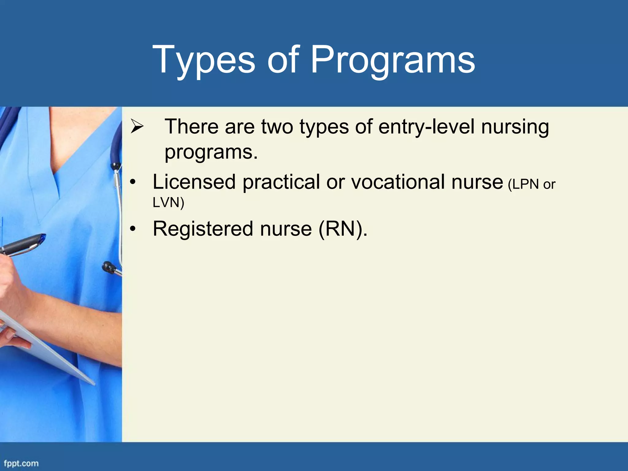 Types of Nursing Educational Programmes & History of Nursing Education ...
