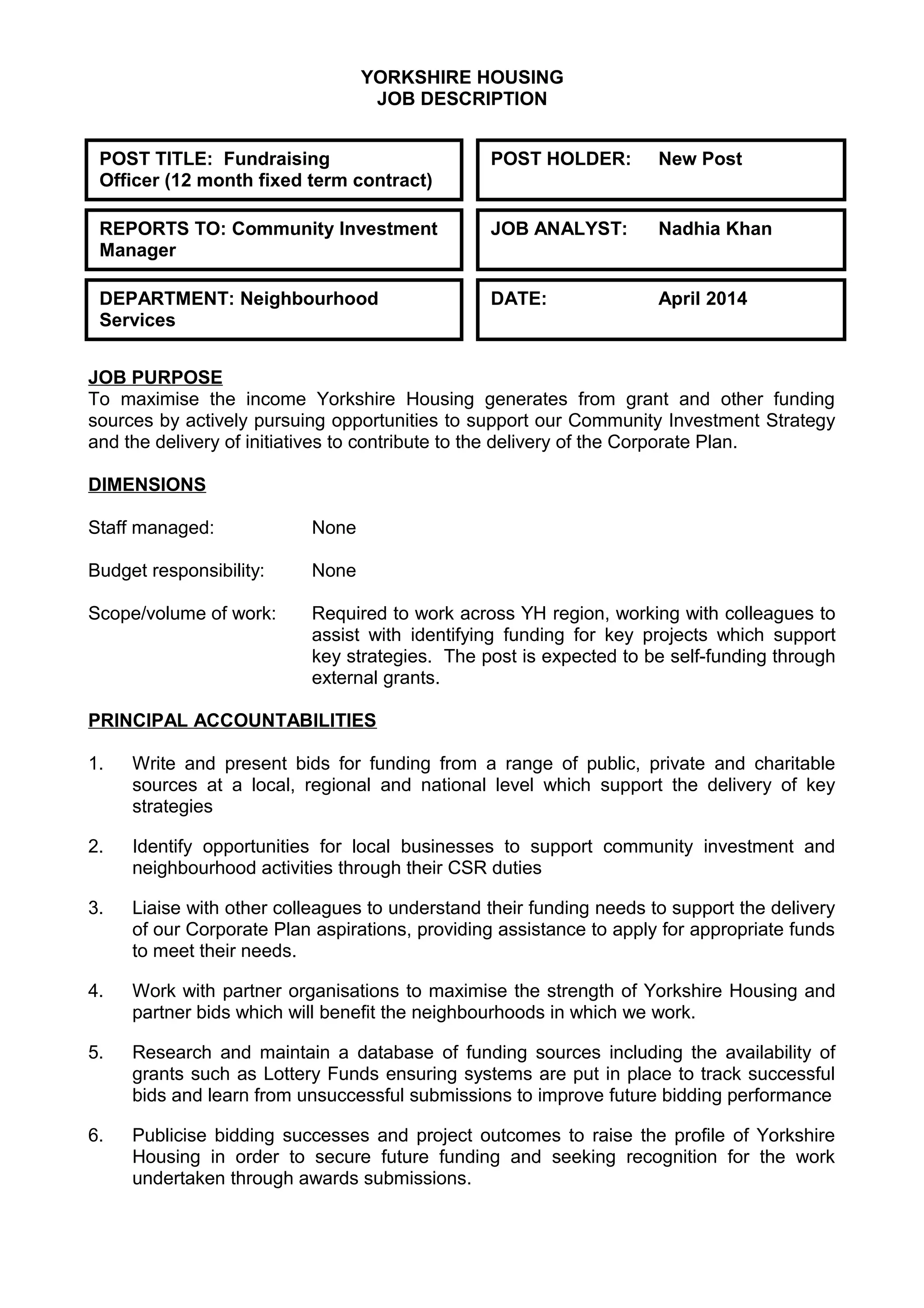 Funding Officer | DOC | Non-Profit Organizations | Industries