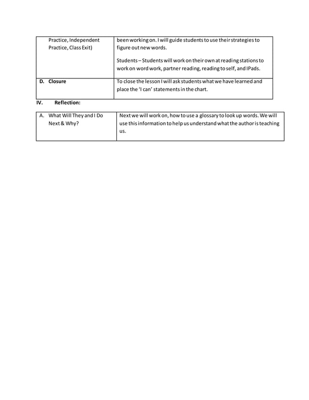 reading non fiction lesson | DOCX | Educational Assessment | Education