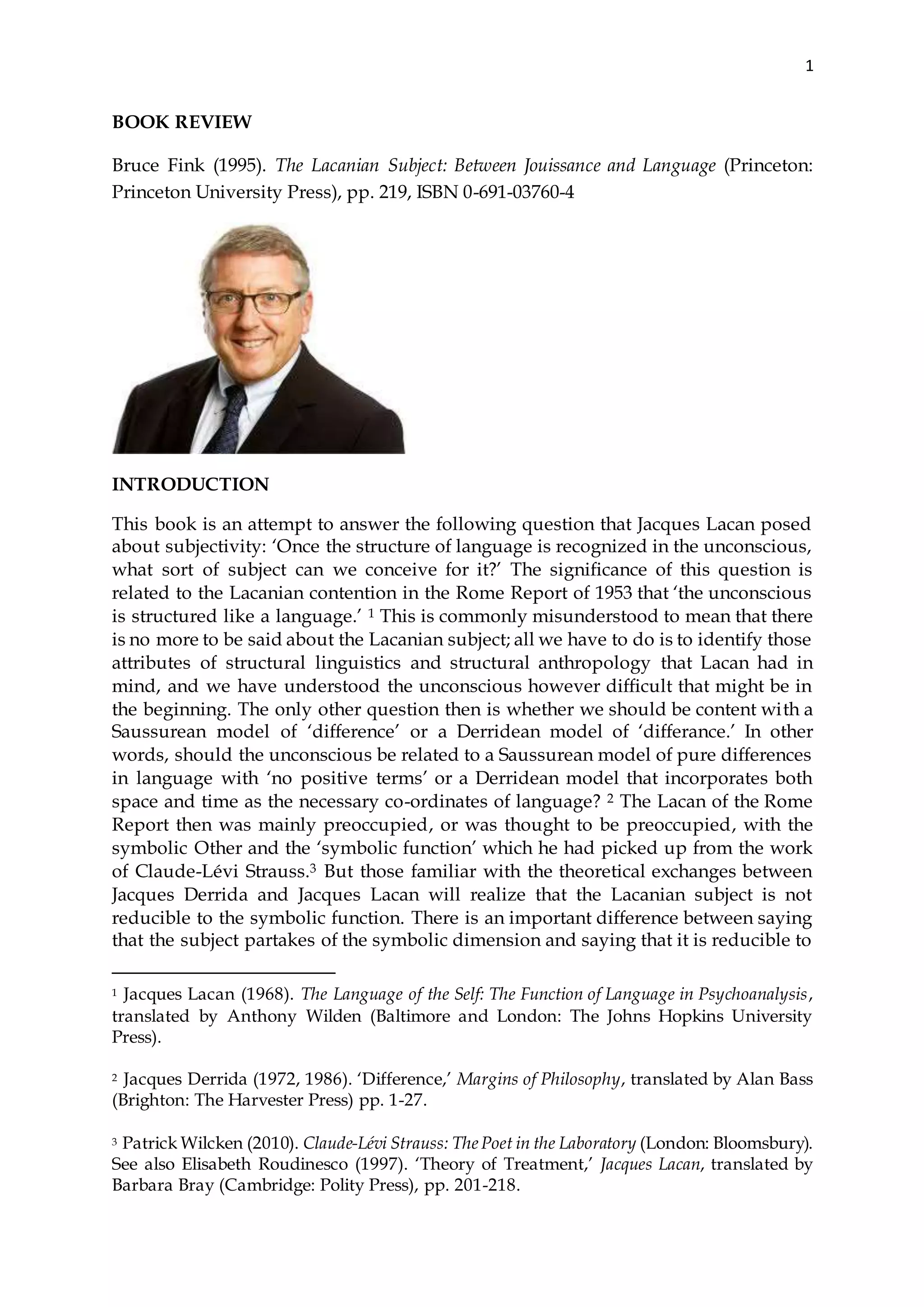 Review of The Lacanian Subject | DOCX