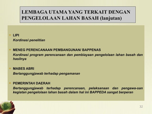 Pengenalan lahan Basah di Indonesia Umumnya | PPT