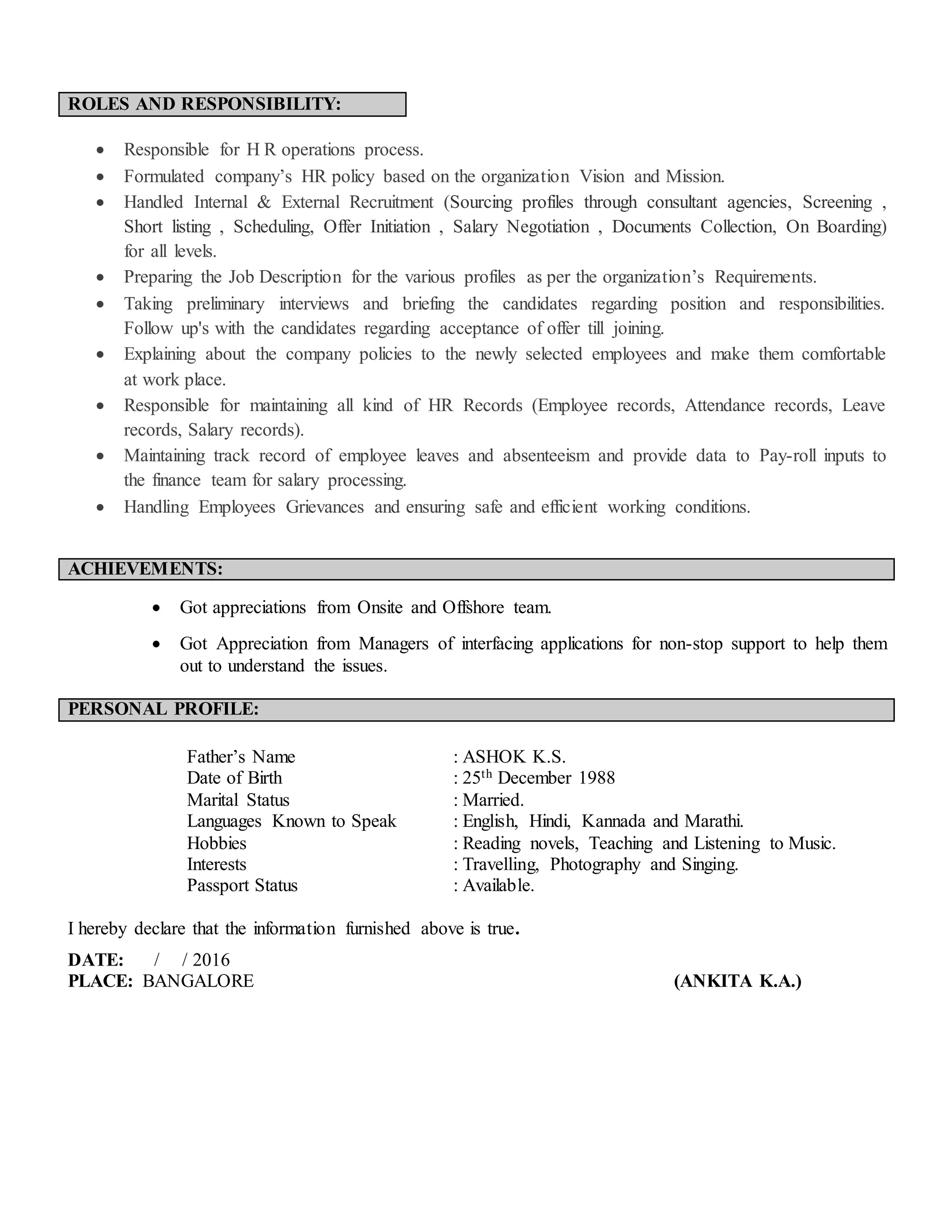 Ankita Resume (1) | PDF