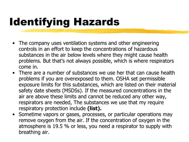OSHA- Respiratory Protection | PPT