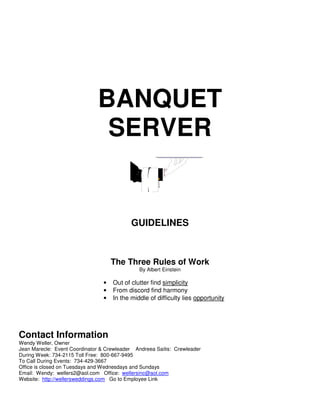2006_BANQUET_SERVER_MANUAL | PDF | Career Advice | Careers