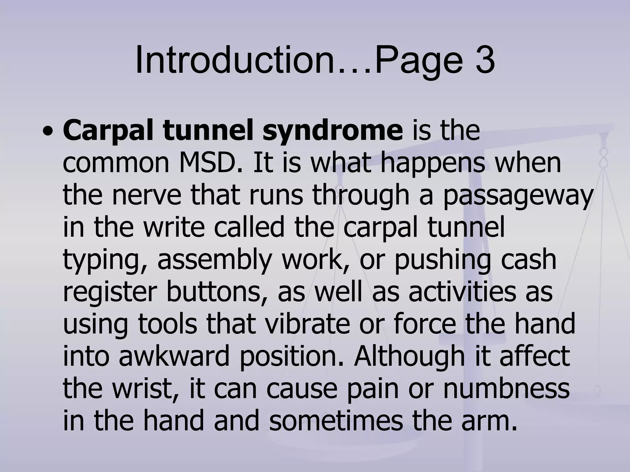 OSHA-Musculoskeletal Disorders | PPT | Physical Therapy | Wellness