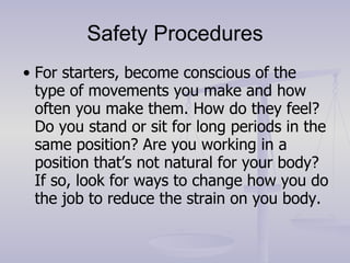 OSHA-Musculoskeletal Disorders | PPT | Physical Therapy | Wellness