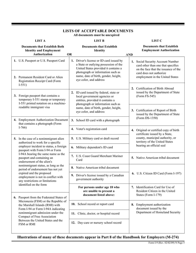 I9_acceptable_documents | PDF | Careers
