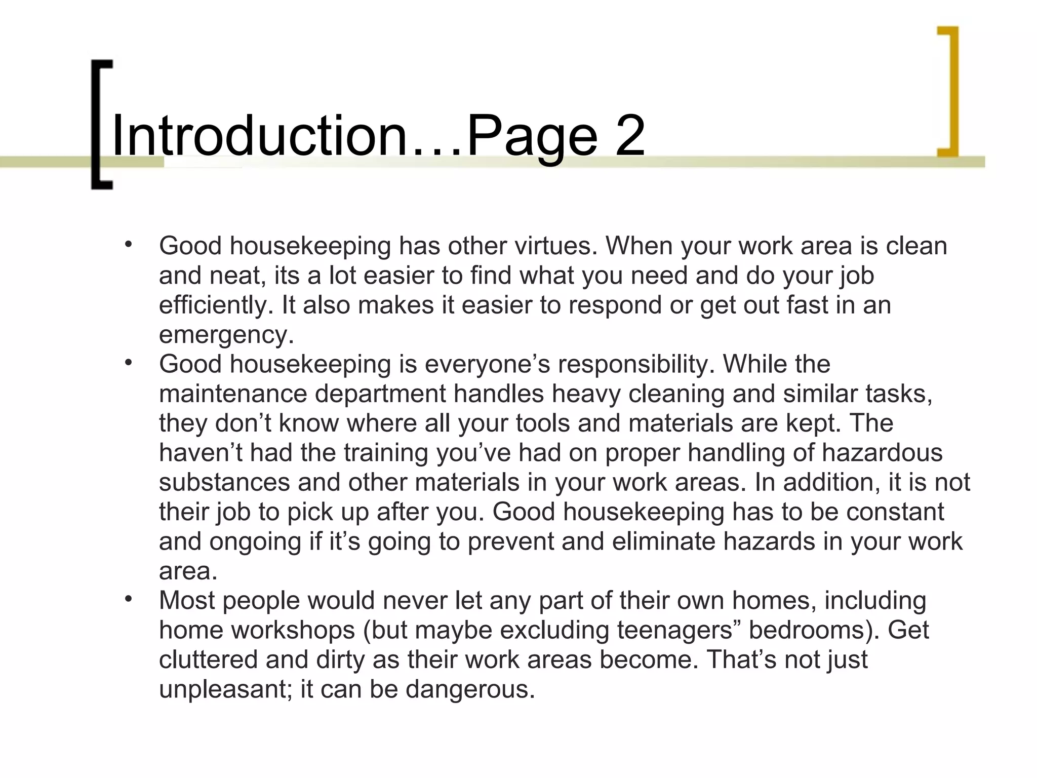OSHA – Good Housekeeping | PPT